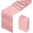 10 Pack Pink Satin Table Runners 12 x 108 inches Long Premium Satin ...