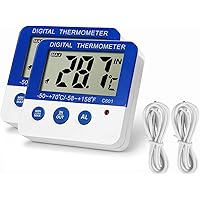 Fridge Freezer Thermometer Max/Min Memory LXSZRPH High & Low Temperature Alarms Settings with ...