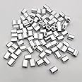 Aluminum Crimping Loop Sleeve Clips,100 PCS Silver Fence Clips with ...