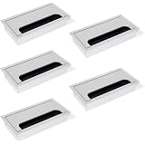 Emuca - Square Built-in Metal Grommet for Table/Desk/worktop 160x80mm ...