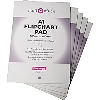 Stuff 4 Office | Flipchart Paper Pad | A1 Plain | 40 sheets (5 ...
