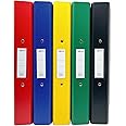 A4 Ring Binder File Folder Bright Colours Holds 190 Sheets 25 mm Spine - Assorted Pack of 5 Ring ...