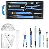 Math Geometry Set, 7PCS Math Drafting Dividers Tool Set Stainless Steel ...