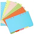 30 Divisori Raccoglitori ad Anelli A5 Divisori Per Quaderni Ad Anelli 6-fori Separatori Colorati ...