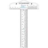 6" Clear Acrylic T Square Ruler, Drafting Tools Ruler 15cm, Inches and ...