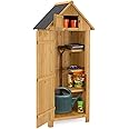 CHRISTOW Small Garden Shed, Tall Slim Wooden Outdoor Storage Shed ...