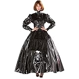GOceBaby Women's Sissy Gothic Punk Black PVC Ball Gown Dress Uniform ...