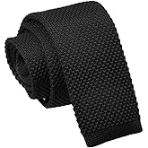 Tomsey Men's Black Skinny Funeral Tie Pointed End Vintage Smart Formal ...