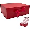 Tekhoho Red Large Gift Box 33.5x27x12.5 cm, Premium Present Box with ...