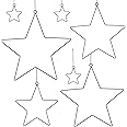 Amazon.de: SILARLAIT 7 Stück Metall Stern Schwarz, 1er 40/30/25/20 cm & 3er 10cm Metallstern ...