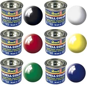GizzmoHeaven - Revell Basic Colour Enamel Paint Set - 6 Gloss Paints ...