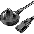 UK Power Cable,Computer & Monitor Power Cable, 1.5 Metre 3 pin Mains ...