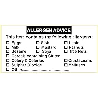 200 Allergen Warning Labels. Allergy Stickers. Food Allergen Stickers ...