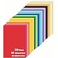 120 Sheets Coloured Card A4 210 x 297mm - 30 Assorted Colours Cardstock ...