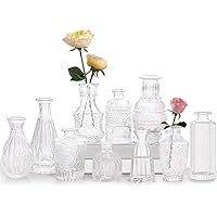 Amazon.de: Hewory Kleine Vase Glas Hochzeit Vasen Set: Vintage Blumenvase 5er Durchsichtig Deko ...