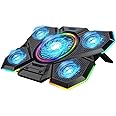 LIANGSTAR Laptop Cooler, Laptop Cooling Pad with 5 Silent Fans, RGB ...