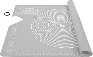 Extra Large and Thick Non-Stick Silicone Baking Pastry Mat with Dough ...