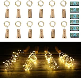 Vicloon LED Flaschen-Licht,【12 Stück】Flaschenlichter 2M 20 LEDs ...