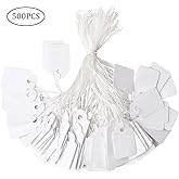 HOBBIESAY 100Pcs PVC Price Tags with Metal Eyelet White Blank ...