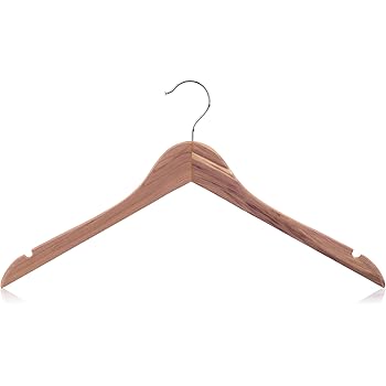 HANGERWORLD 10 Natural Cedar 44cm Wooden Top Jacket Coat Clothes ...