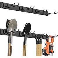 COSTWAY Tool Storage Rack, Wall Mounted Garage Storage Organizer with 4 ...