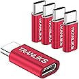 TRANLIKS 5 Pack Adaptador Micro USB a USB C, Adaptador Micro USB Hembra a Tipo C Macho para ...