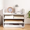 4 Tier Stackable A4 Filing Trays, Office Desk File Rack, Tidy File Document Letter Paper ...