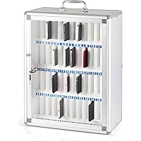 Breewell 32 Slots Aluminum Alloy Clear Cell Phones Storage Cabinet ...