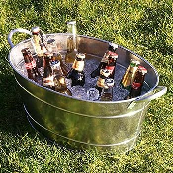 Galvanised Steel Oval Beverage Tub 21ltr | Party Tub, Drinks Pail, Beer ...