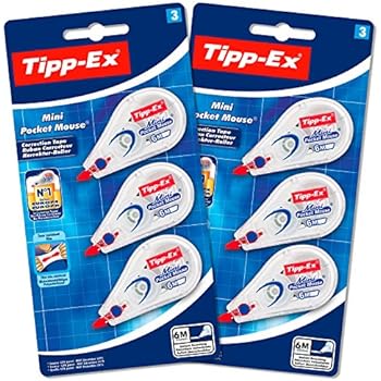 BIC 962703 6 m Tipp-Ex Mini Pocket Mouse Correction Tape (Pack of 2)(6 ...
