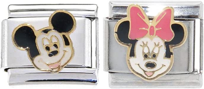 Mickey Mouse and Minnie Mouse 9mm Italian Charms - 9mm Italian Charm ...