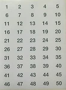 100 Number Stickers Labels 1 to 100 Sticky White Self Adhesive Number ...