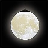 KRIPINC Ceiling Pendant Light, 3D Printing Moon Light Shade, Creative ...