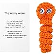 Handmade Crochet Worry Worm, Stress Relief Emotionals Support Worry ...