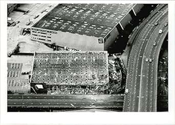 Vintage photo of Staples Corner, aerial view, following bomb blast ...