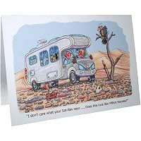 Happy Birthday Caravan Caravanning Humour Cartoon A5 Funny Blank ...