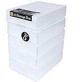 WestonBoxes A4 Plastic Craft Storage Boxes with Lids for Art Supplies ...
