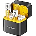 BATZONE Rechargeable Lithium Batteries AA 8-Pack with Charger, 3600mWh High Capacity 1.5V AA ...
