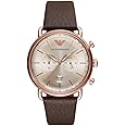 Emporio Armani Herren Analog Quarz Uhr mit Leder Armband AR11106 ...