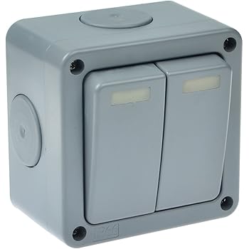 1 Gang 2 Way IP55 Weatherproof 20 Amp Outdoor Light Switch: Amazon.co ...