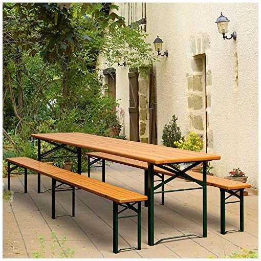 Casaria Bierzeltgarnitur 220 cm Klappbar Stabil 3 Teilig 2X Bierbank 1x ...