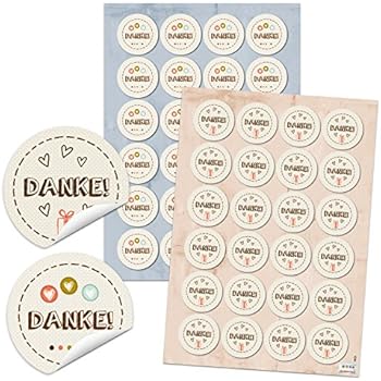 24 VIELEN DANK Aufkleber Sticker zum Danke sagen - Ideal für Geburtstag ...