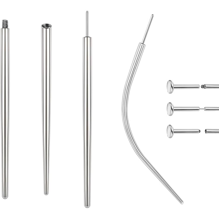 1mm Taper ZS 3Pcs G23 Titanium Insertion Pin Taper For Nose Ear Navel ...