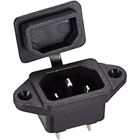 sourcing map C14 Panel Mount Plug Adapter AC 250V 10A 3 Pins IEC Inlet ...