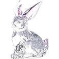 Glass Rabbits Figurines Cute Crystal Bunny Collectibles Statues Animal ...
