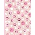 Notebook: Preppy Smiley Face Aesthetic | Cute Composition for Teen ...
