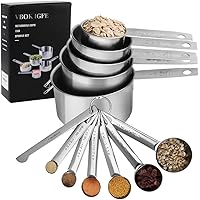U-Taste Measuring Cups and Spoons Set of 15 by 18/8 Stainless Steel, 7 ...