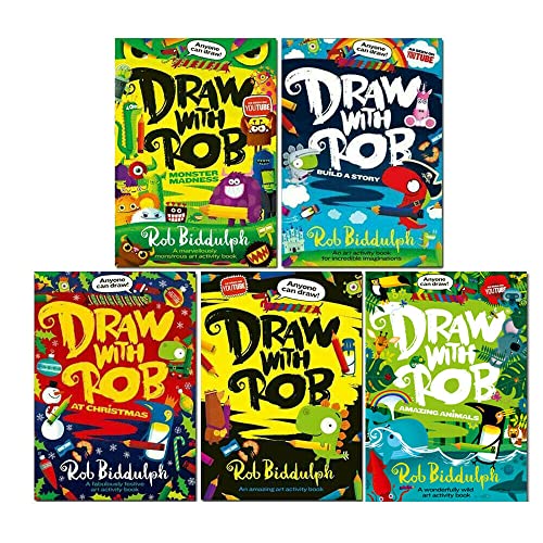 Draw With Rob Collection 4 Books Set By Rob Biddulph(Draw with Rob, At ...