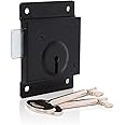 XFORT® Traditional 4” x 3” Rim Press Lock, Surface Mounted Black Rim ...