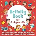 Activity Book For 3-4 Year Olds: Spot The Difference, Mazes, Math ...